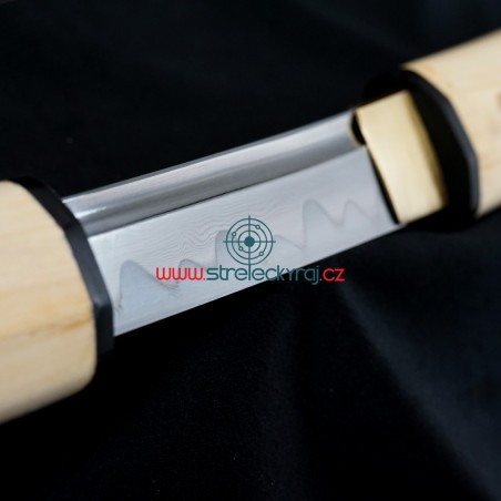 Shirasaya Mijikai Japanese Sword - T-10 Folded Steel, Real Choji Hamon ...