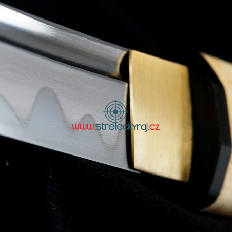 Shirasaya Mijikai Japanese Sword - T-10 Folded Steel, Real Choji Hamon ...