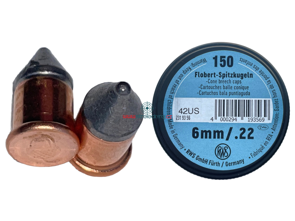 Flobertové náboje RWS cal. 6mm špička 150 ks | streleckyraj.cz