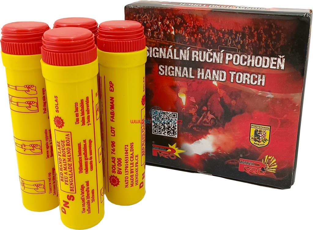 Pyrotechnika Signální Pochodeň červená 4ks | streleckyraj.cz